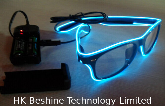 Electroluminescent Full Frame El Wire Glasses / Sunglasses With Cool Lighting Blue Color
