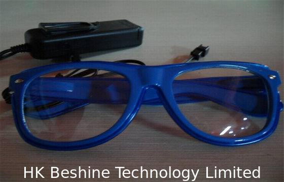 Electroluminescent Full Frame El Wire Glasses / Sunglasses With Cool Lighting Blue Color