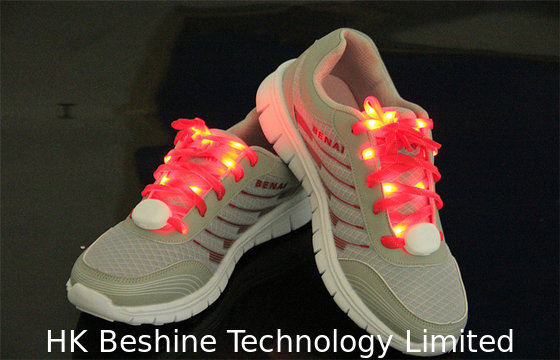 Durable LED Illuminated Shoelaces With 10PCS LEDs For Party Hip - hop Dancing