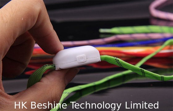 Eco - friendly Nylon LED Light Shoelaces In Purple , Green / Light Up Shoe Strings