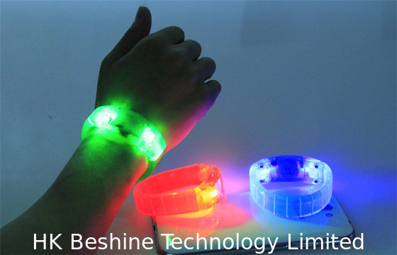 High Brightness Illuminated Sound Activated LED Flashing Bracelet For Exhibition