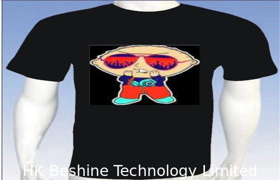 Music Actived EL Equalizer Glowing Light T - Shirt Panel With DC6V Battery