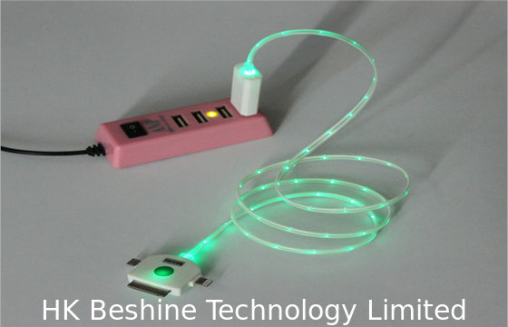 Promotion Electroluminescent Products LED Visible Light Charging Cable 3 USB In One