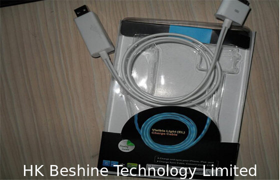 Fashion Electroluminescent Products EL Light Up Micro Usb Cable , 80 - 90cm Length