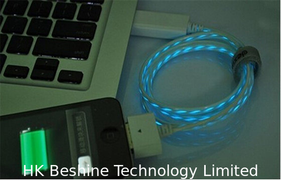 Fashion Electroluminescent Products EL Light Up Micro Usb Cable , 80 - 90cm Length