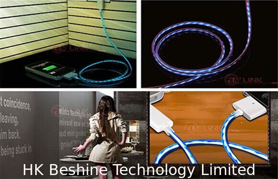 Electro luminescent Products EL Chasing Wire Charge Cable For Cell Phone