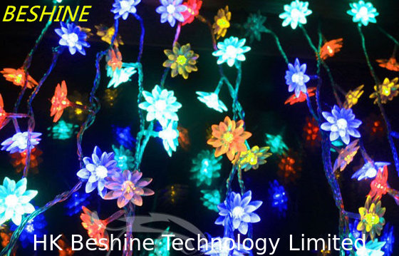 Custom Colorful Outside 100 LED Flower String Lights  / LED Holiday Light