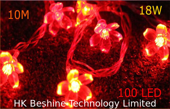Super Bright 38 Bulbs Indoor Red LED Party String Lights 50000h Long Life CE ROHS SAA