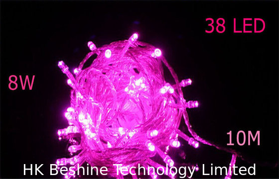 Flexible Transparent Pink Rubber Wire Multi Color LED String Light / LED Fairy Light