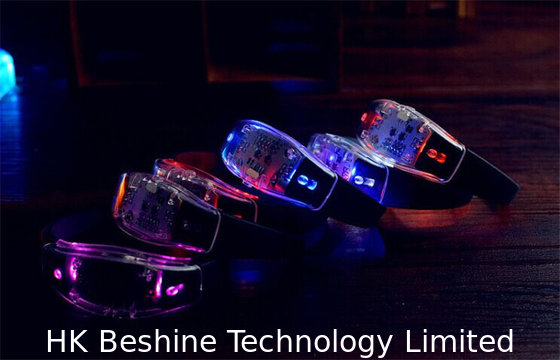 Music Activated Glow Silicone Wristbands Light Up High transparency