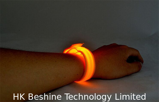 High Brightness LED Flashing Wristband With Optical Fiber Strip Lights