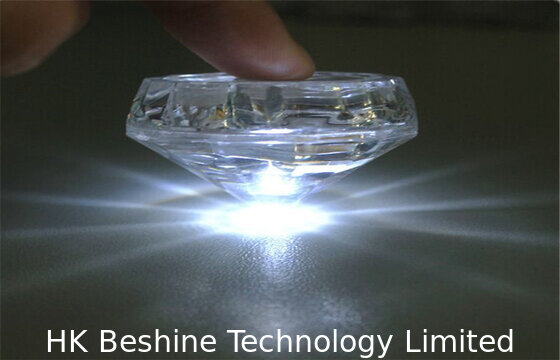 Resuable Button Controlled Glowing Ice Cubes Waterproof With Diamond Shape
