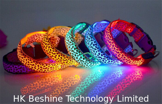 4 Size Flashing Lighted Pet Collars For Dogs , 30-60cm Length