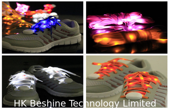Custom DJ Activity Party Flashing LED Light Up Shoelaces / Ribbon LED Shoe Strings