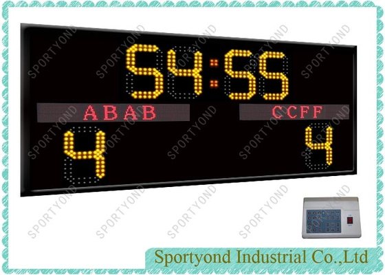 Yellow Red Led Electronic Football Scoreboard For Futsal / Rugby , IP65 Waterproof