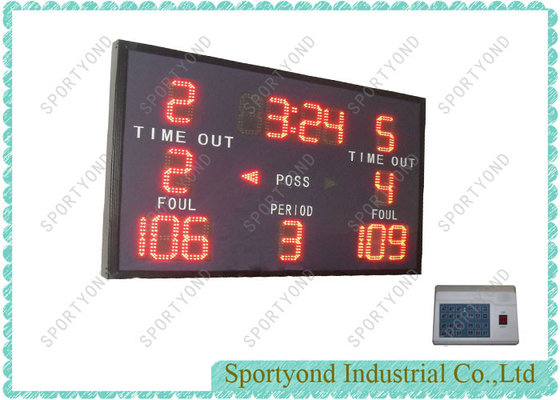 Red Digital Led Electronic Basketball Scoreboard With CE RoHS FCC , Portable