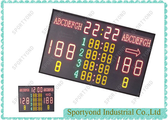Large Digital Electronic Basketball Scoreboard Red / Yellow / Green , 2m X 1m