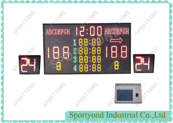 Electronic Wireless Scoreboard With Shot Clock , Basketball Stadium Scoreboard