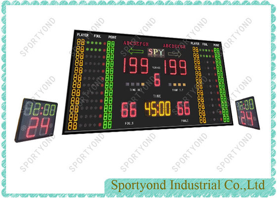 Huge Led Electronic Digital Score Boards For Basketball Stadium , Red Green Yellow