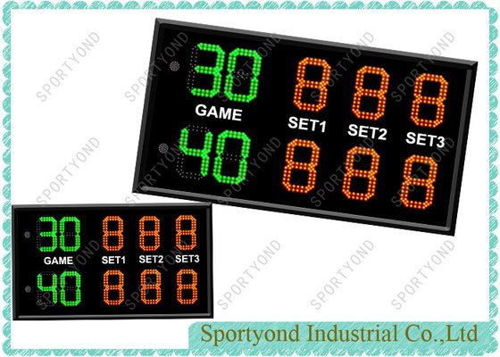 Wireless Electronic Tennis Scoreboard Red And Green , Aluminum Housing