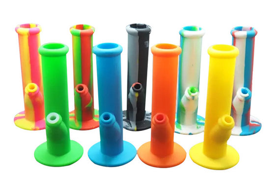 100% Food Grade Silicone Smoking Water Pipes Bongs Portable Hookah With Glass Bowl