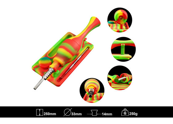 Food-grade silicone,Silicone Nectar Collector WAX kits with Titanium nail and Wax container,multiple colors