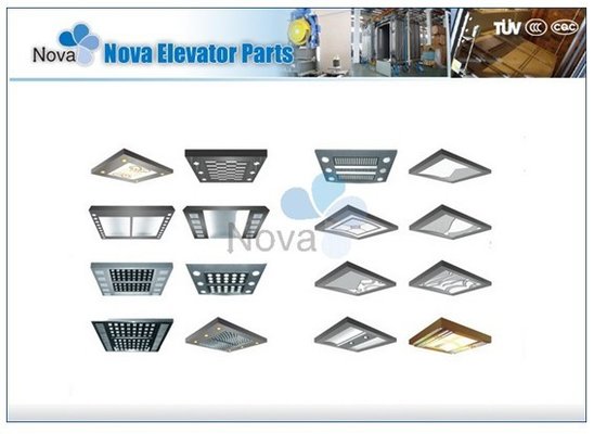 Etching Stainless Steel Passenger Elevator Cabin Ceiling , Elevator Ceiling