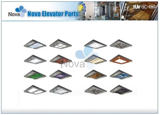 Etching Stainless Steel Passenger Elevator Cabin Ceiling , Elevator Ceiling