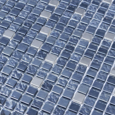 300x300mm bathroom glass stone mosaic tile,mosaic wall tiles,blue color supplier