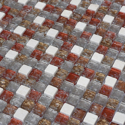 300x300mm glass mosaic wall tiles,bathroom glass tiles,red color supplier