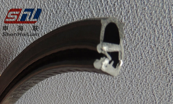 EPDM Metal Channel Extruded Rubber Seal For Sealing , Extruded Rubber Profiles