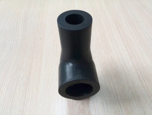 Black Custom Molded Rubber Parts , SBR CR VITON Rubber Molded Four Pipe 75 Shore