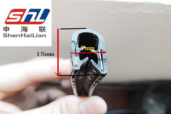 Car Automotive Rubber Seals Strip With Metal Clip , Auto Weather Seal