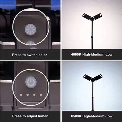 4500lm Heavy duty aluminum rechargeable portable tripod light IPX4 tripod work light