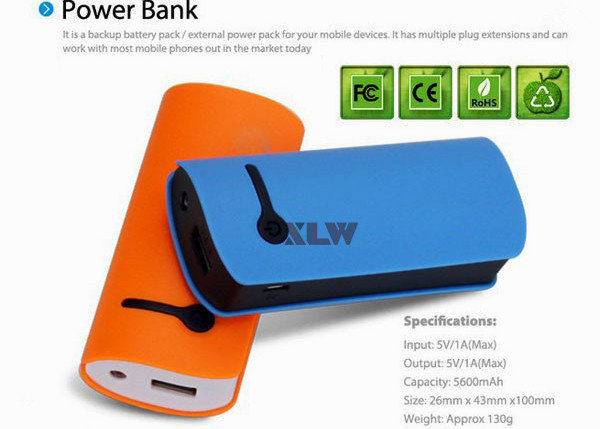 Handheld External Portable Power Tube for Digital Products 5600mah Power Bank