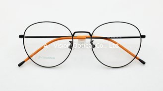 China Titanium Full Frame Non-Prescription Glasses Optical Eyeglassess with Blue Light Blocking Round Retro Style Glasses supplier