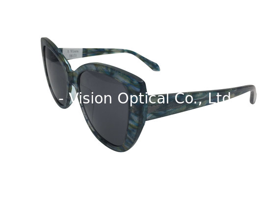 Cateye acetate sunglasses Men Women special green pattern UV 100% supplier