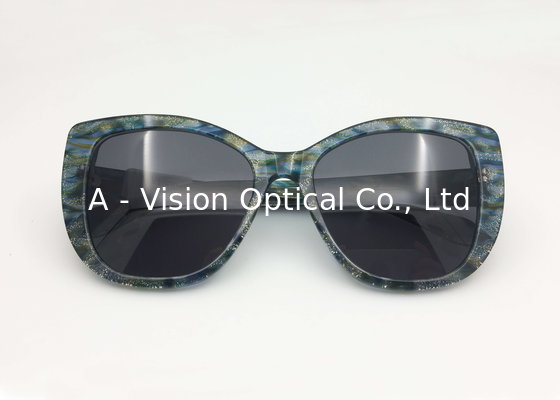 Cateye acetate sunglasses Men Women special green pattern UV 100% supplier