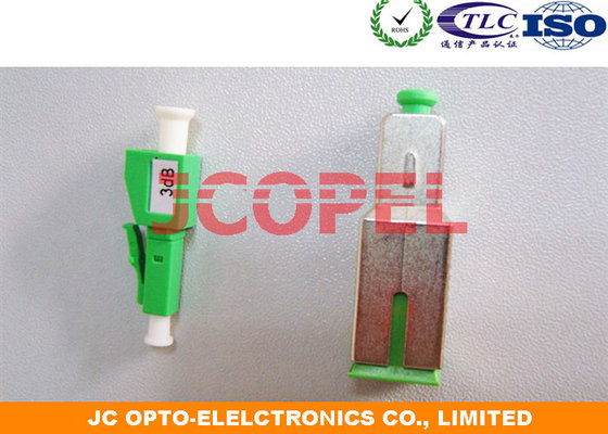 LC APC Fiber Optic Attenuator Green 1310nm Wavelength Fixed Adapter Type 10 dB Attenuators