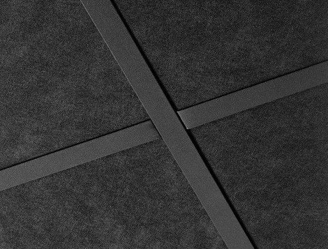 Edge Sound Absorption Fiberglass Ceiling Panels Black Square For Modern Buildings