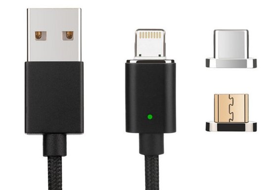 3 In 1 Magnetic Micro USB Charging Cable Data Transfer Multi Color Choice