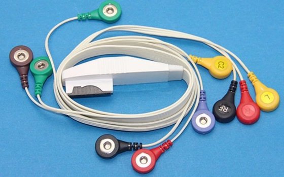 10 Lead Wires Ecg Holter Cable One Piece Mortara Recorder ECG Machine Applied