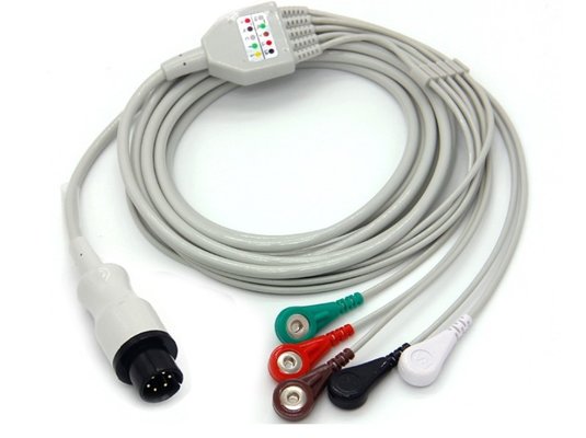 Siemens ECG Electrode Cable , 5 Leads Wire Patient Cable For Ecg Machine