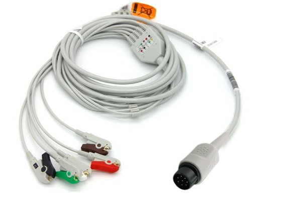 Nihon Kohden Clip End ECG Cable 8 Pin IEC Clip 0.4MM OD 8 Months Warranty