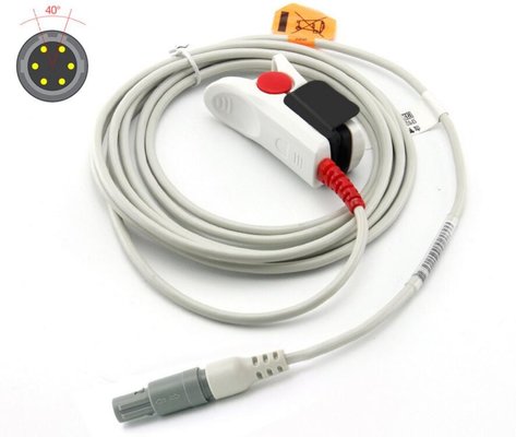 40 Degree Conector Medical Cables And Sensors 1000 Adult Finger Clip Spo2 Sensor Probe