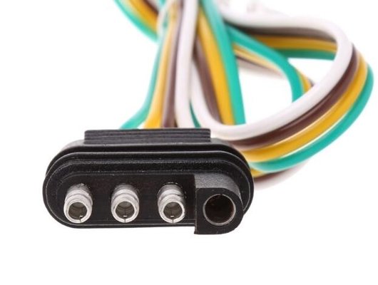 6/12/24V 4 Pin Flat PVC Trailer Light Plug Wire Harness Connector For Caravan AF