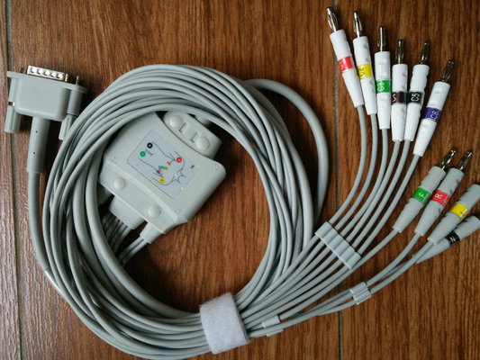 Non Toxic Medical Cables And Sensors 10 Lead Ecg Cable For Bionet Cardiocare 2000