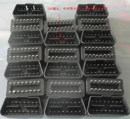 OBD 16pin Electrical Cable Connectors , OBD2 Male Plug For Car 24V J1962 Plug