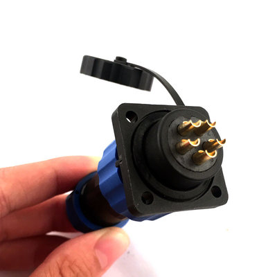 SP20 Electrical Cable Connectors , wire wiring connector plug and socket with flange 4 hole
