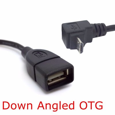 Male To Female Micro Usb Otg Adapter , 10cm 90 Degree Right Angle Connector